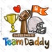 Father's Day Team Daddy American Football T-shirt Design Chalk ART ...
