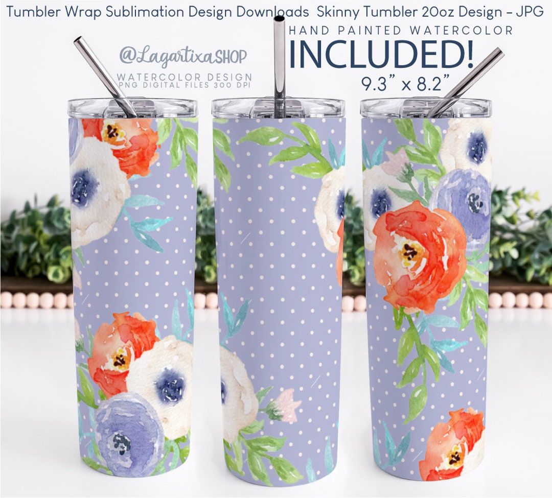 Watercolor Floral Digital Paper, Small Dots Chevron Patterns, Anemone ...