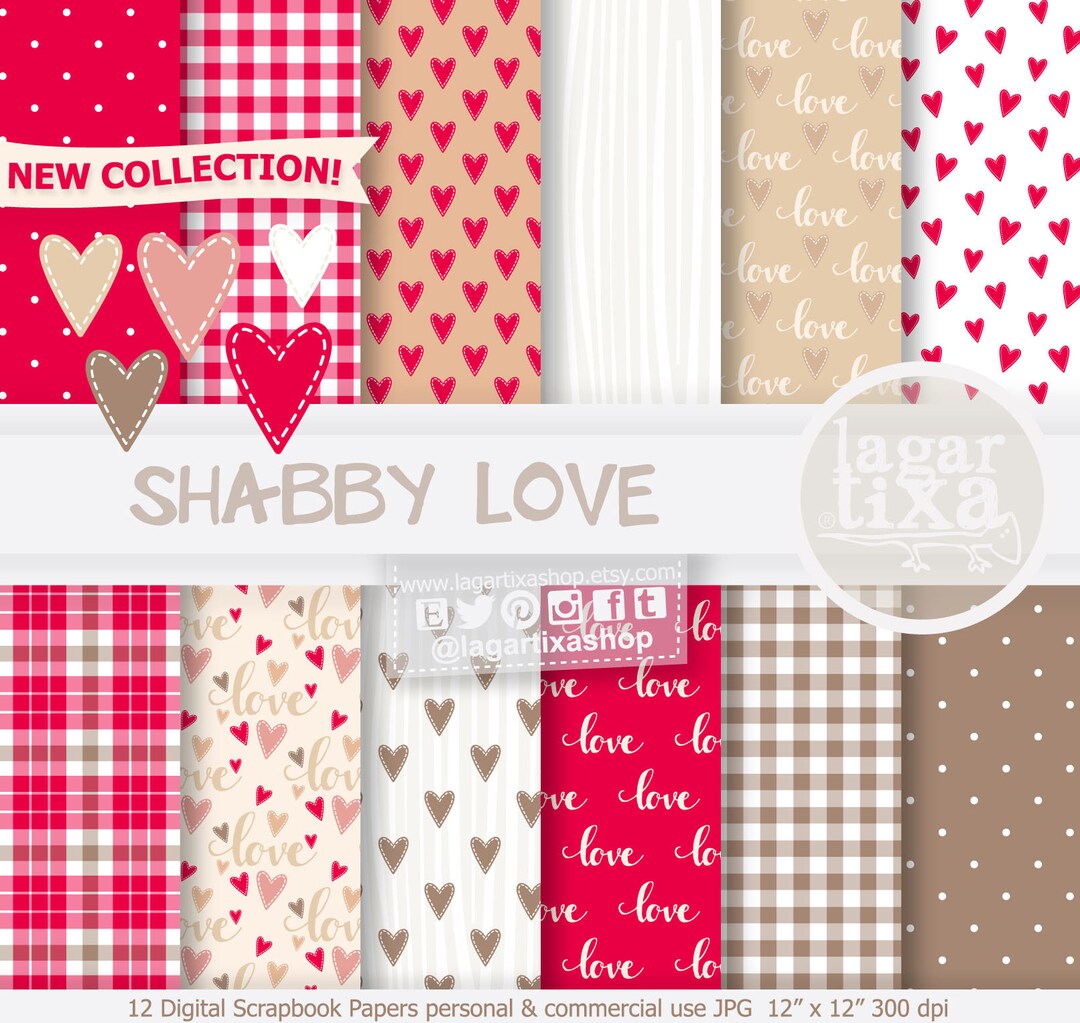 Hearts St Valentine Patterns, Digital Paper, Valentine's Day, in Love ...