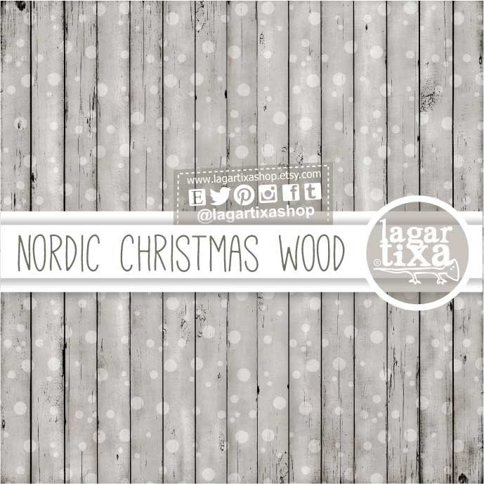 Nordic Scandinavian Christmas Wood Digital Paper white gray | Etsy