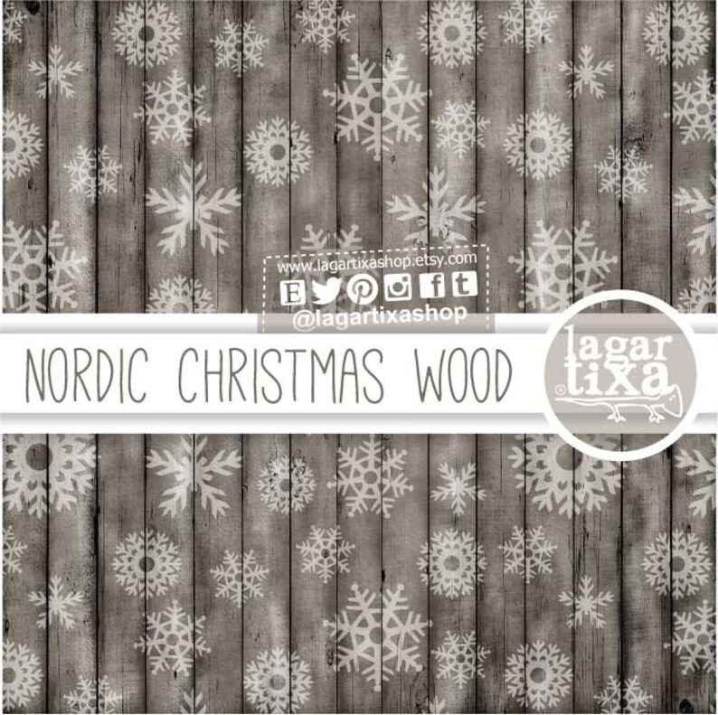 Nordic Scandinavian Christmas Wood Digital Paper White Gray | Etsy