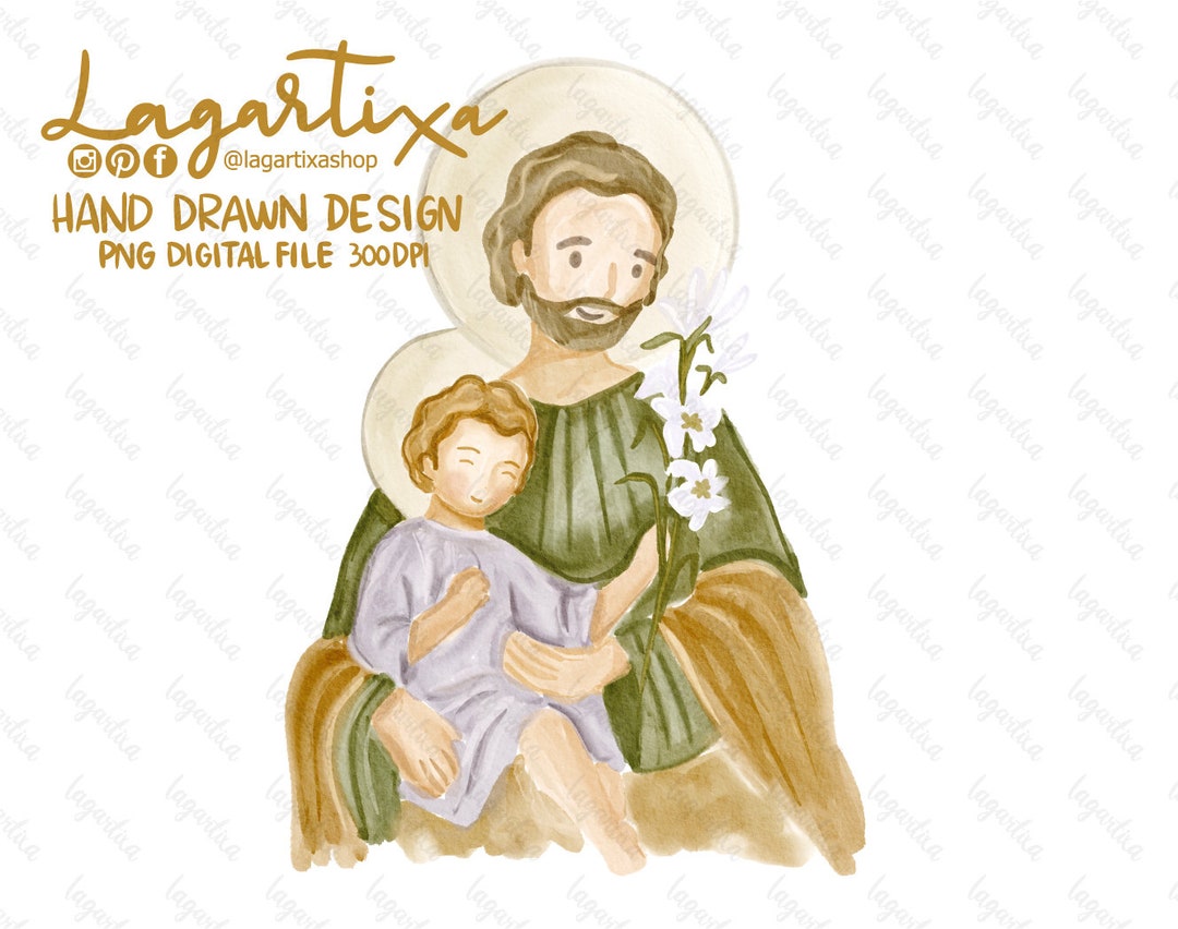 Saint Joseph Father of Jesus Watercolor Png Clipart First Communion ...