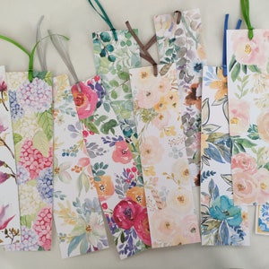 Floral Printable Bookmarks, Hand Painted Watercolor Flowers PDF Digital ...