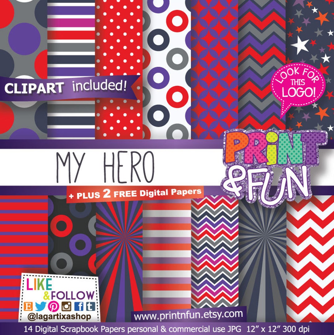 Stars Red Purple Gray Digital Paper Patterns Backgrounds Scrapbooking ...