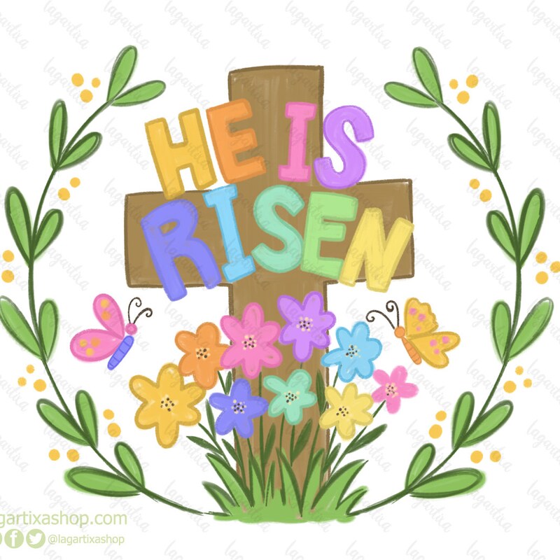 The He is Risen Clipart - Etsy
