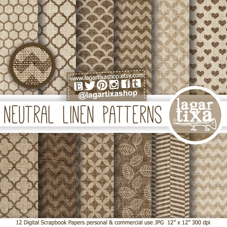 Neutral Linen Digital Paper, Backgrounds, Patterns, Textures, Textil ...