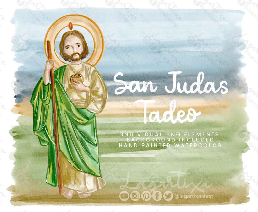 San Judas Tadeo Jude the Apostle Saints Watercolor Png Clipart First ...