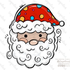 Christmas Sublimation Digital File PNG Design Hand Drawn Art Santa ...