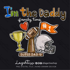 Father's Day Team Daddy American Football | T-shirt Design Chalk ART ...