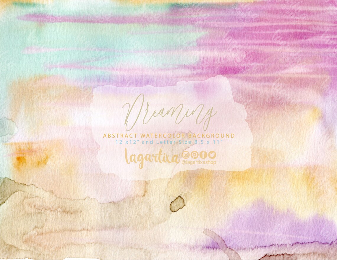 Abstract Watercolor Digital Paper Handpainted Pattern Blue - Etsy