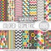 Geometric Digital Paper Cherry Red Teal Blue Acqua Brown Beige - Etsy