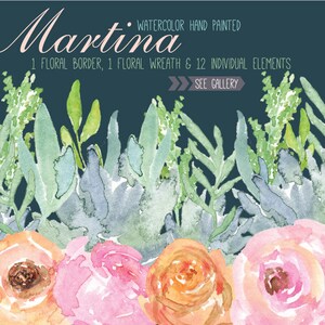 Floral Wreath Watercolor Clipart, Pink Peach Baby Shower Floral PNG ...