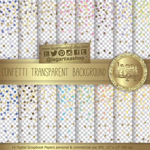 SILVER Confetti Overlays 6 Transparent PNG 6 White and | Etsy