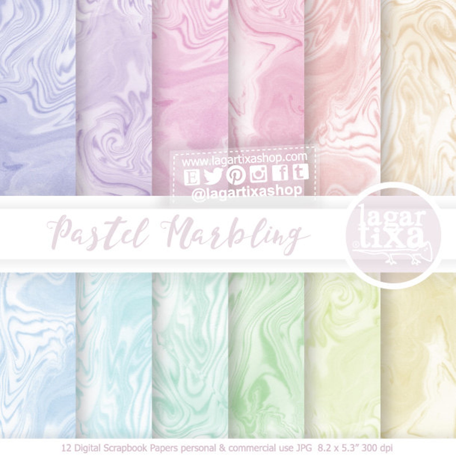Marbling Marble Pastel Digital Paper Pattern Rainbow Pink | Etsy