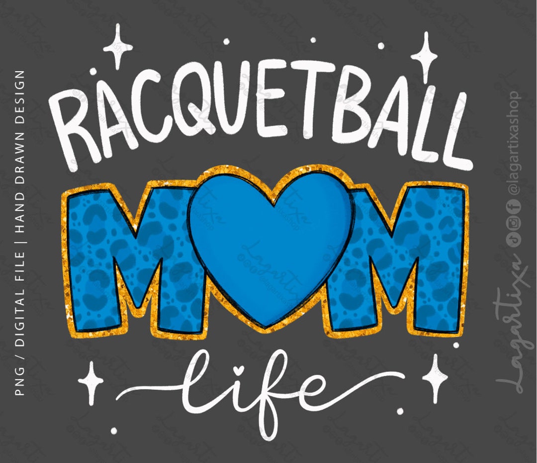 Racquetball Squash Mom PNG Design Hand Drawn Gold Glitter Animal Print ...