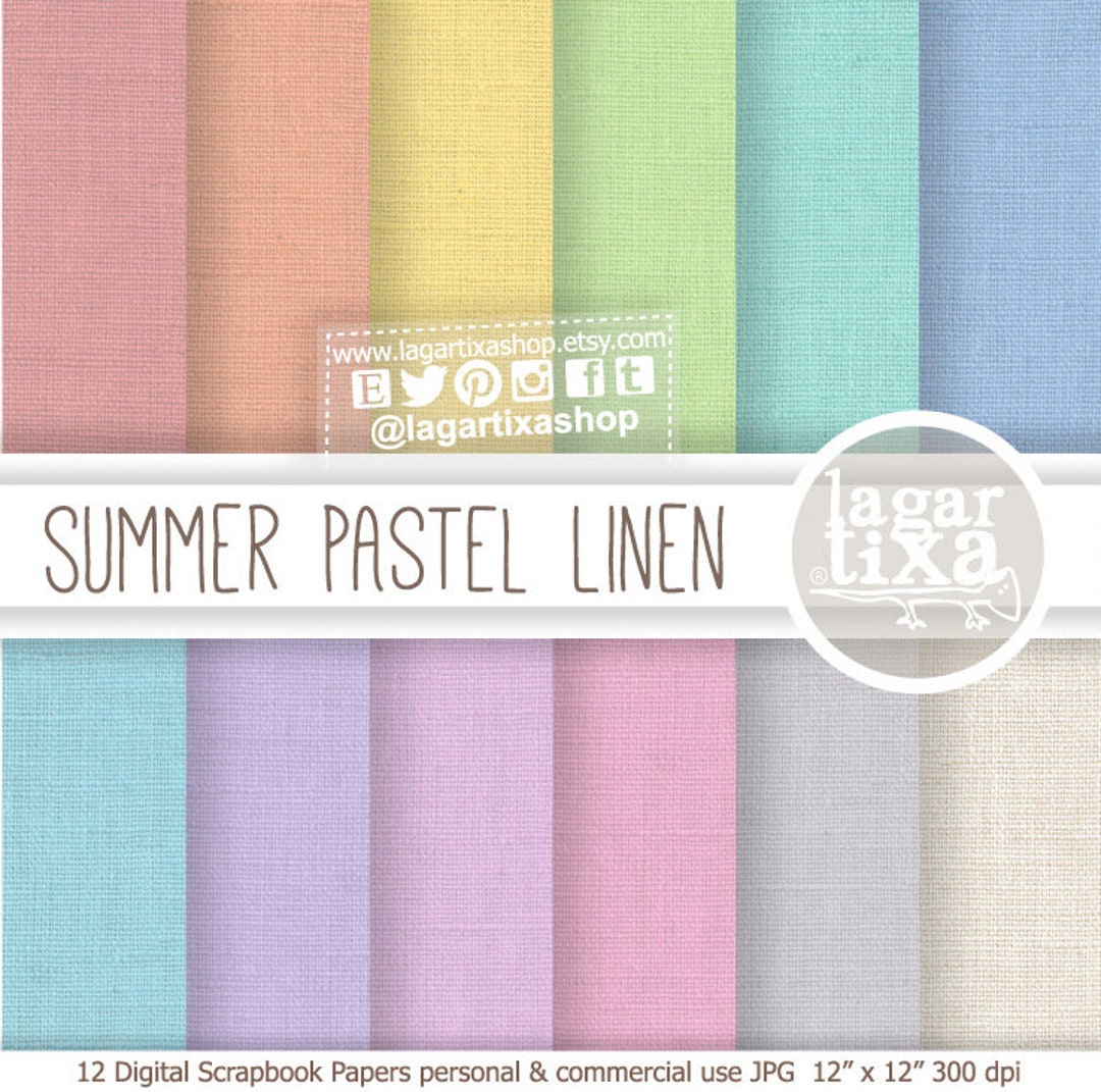 Easter Digital Paper Linen Planner Background Cover Pale Pastel Colors ...