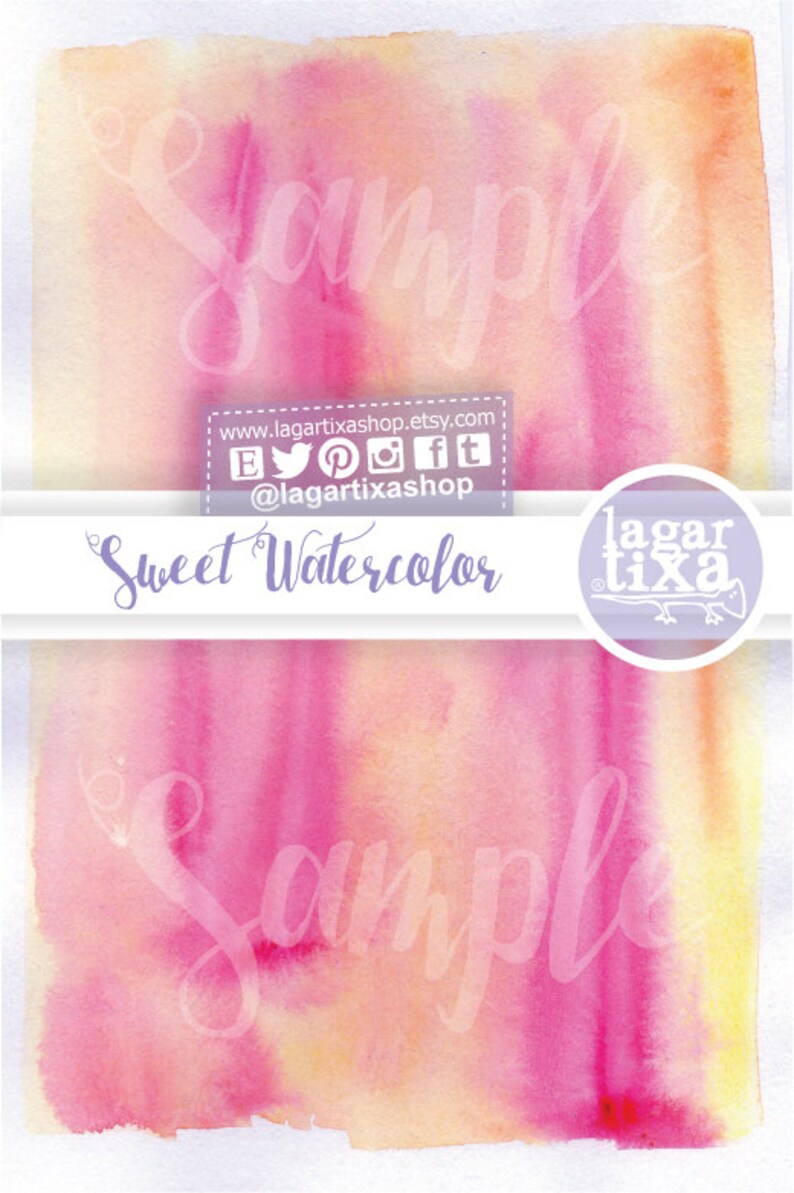 Digital Paper Watercolor Pattern Rainbow Pink Purple Blue Celest Acqua ...