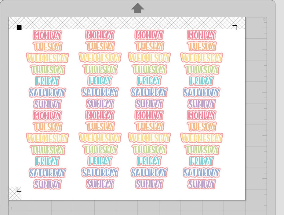 Printable Planner Weekly Stickers Days of the Week Upper Case - Etsy