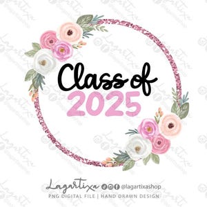 Floral Graduation Hat | Watercolor Florals Design | Gold Glitter ...