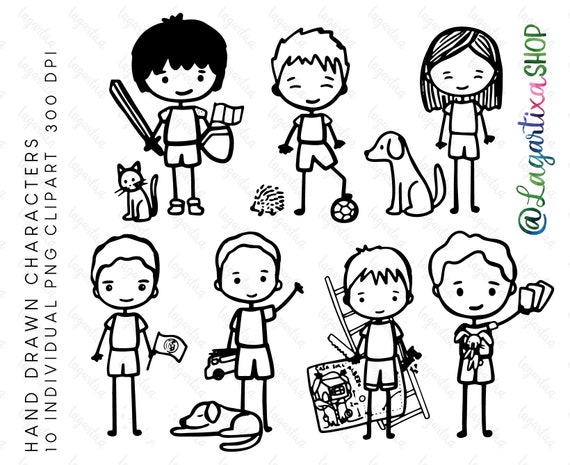 Stick Friends Clipart