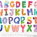 Alphabet Hand Painted Watercolor Colorful Tropical Spring Summer Colors ...