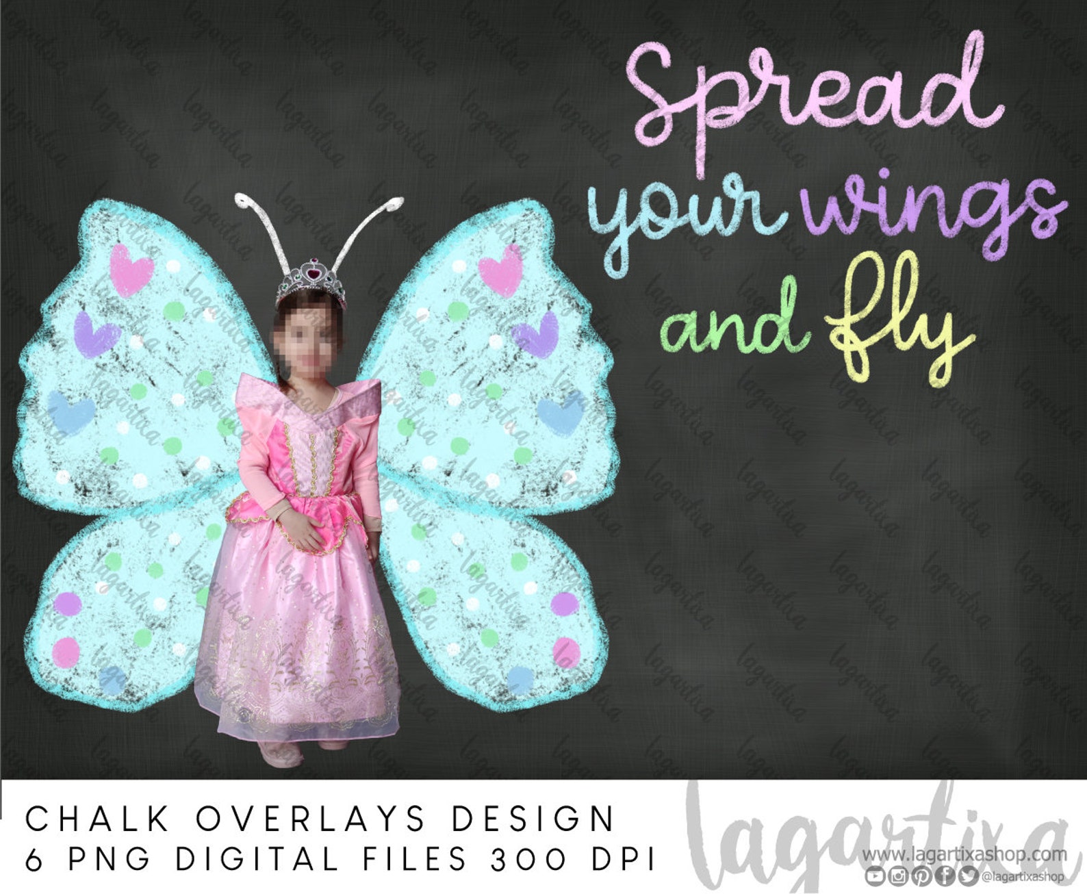 Alas de Mariposas Tiza Overlays de Gises para Fotografías - Etsy México