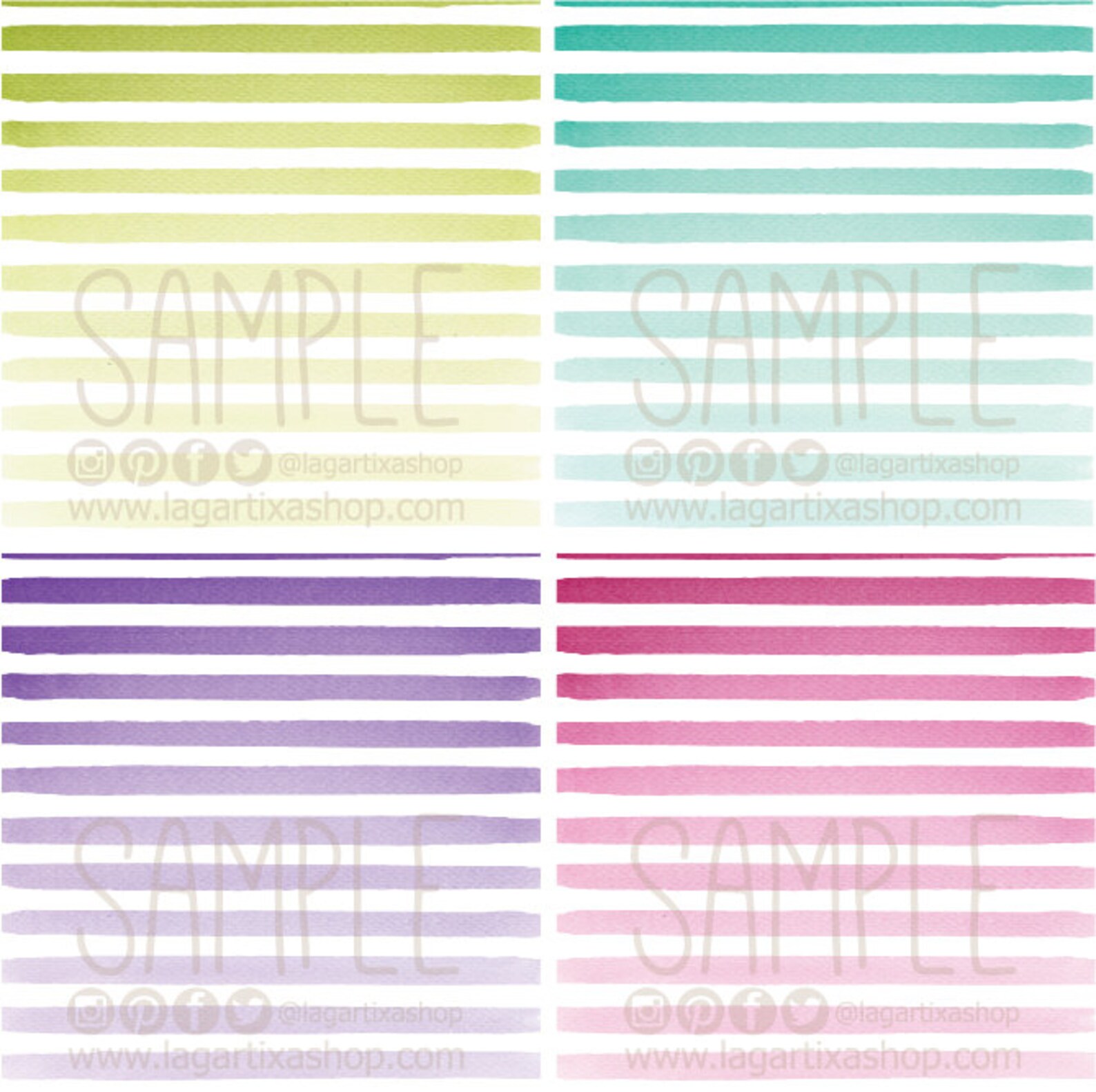 Stripes Watercolor Ombre Digital Paper Brushstrokes Pattern - Etsy