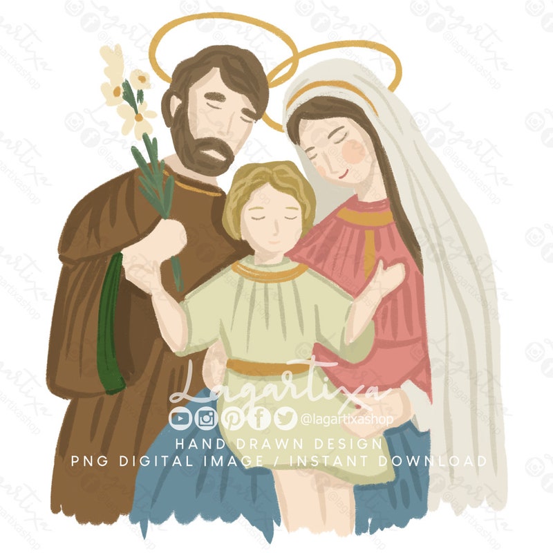 Holy Family Clipart - Etsy