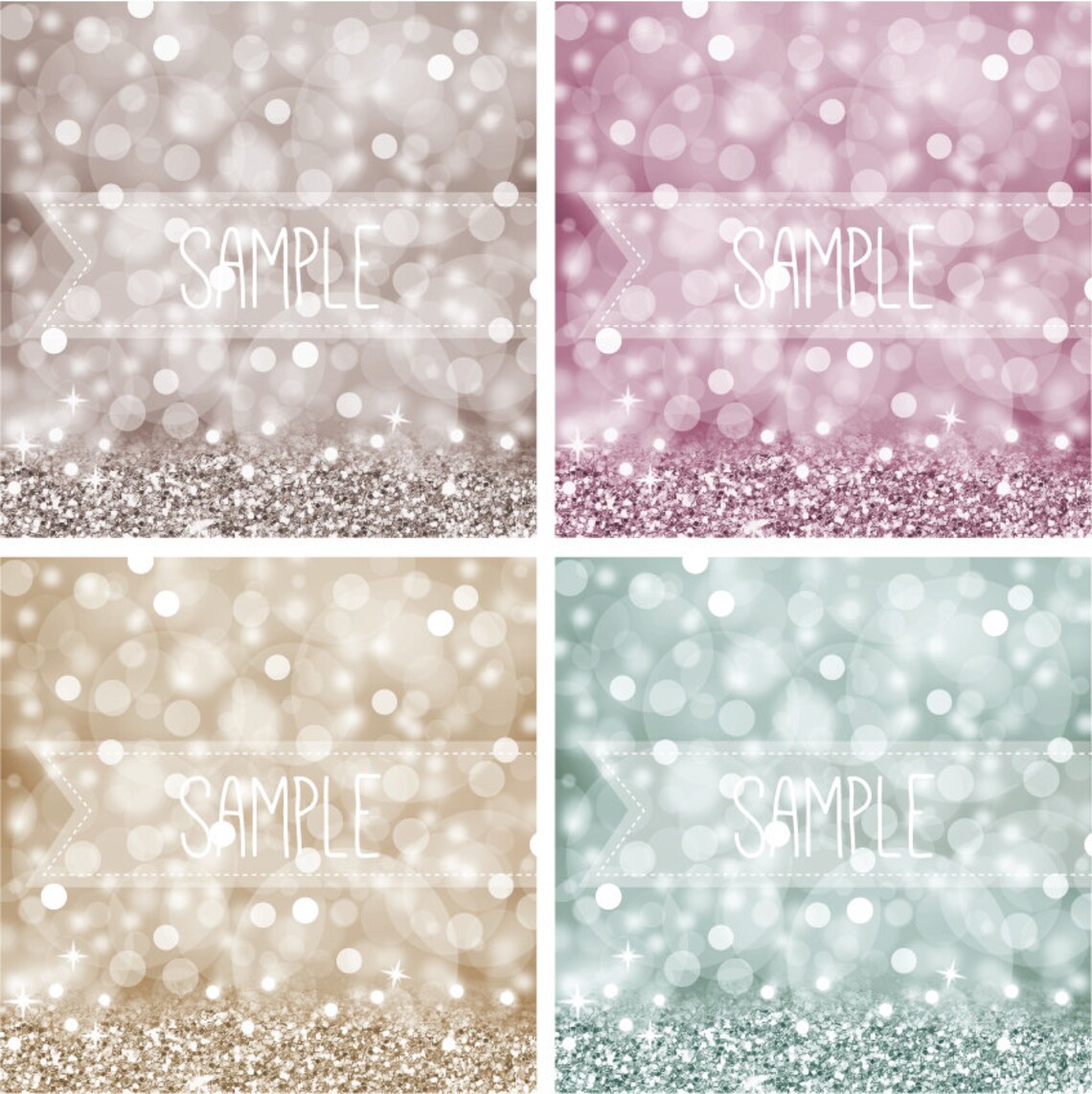 Bokeh Glitter Digital Paper, Patterns, Silver, Pink, Blue, Green, Lilac ...