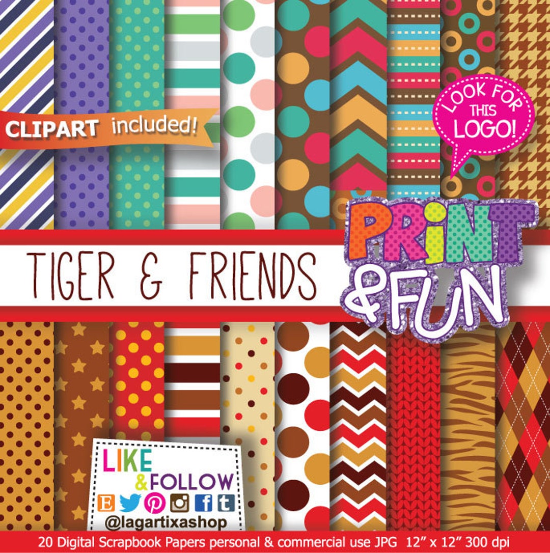 Autumn Fall Digital Paper Thanksgiving Patterns Red Brown Beige, Orange ...