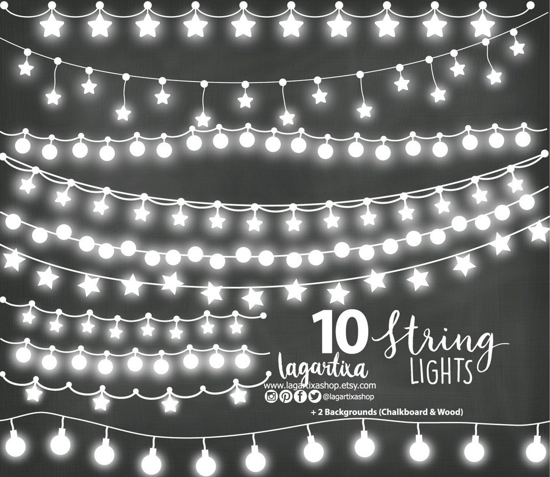 String Lights Clipart, PNG, Rustic Wedding Ideas, Bridal Shower, for ...