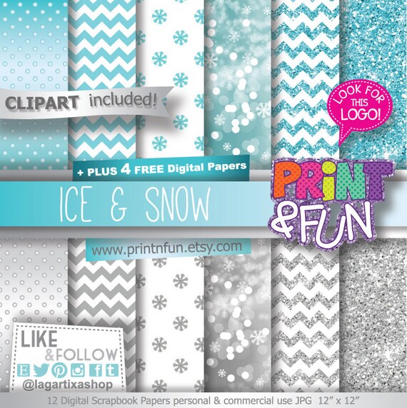 Silver Glitter Digital Paper Winter Snow Cold Colors - Etsy