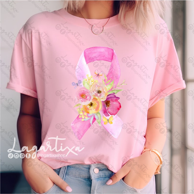 Breast Cancer Awareness Month HOPE Sublimation Pink Ribbons Butterflies ...