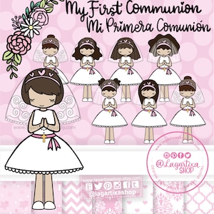 First Holy Communion Praying Girls Religious Christian Images PNG Hand ...