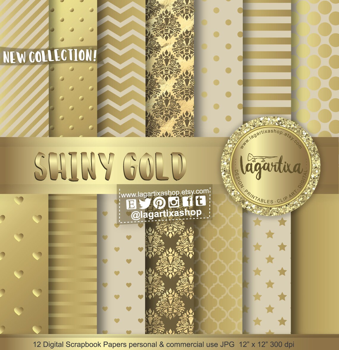 Gold Digital Paper Golden Background Glitter Stripes Gold Foil Gold ...