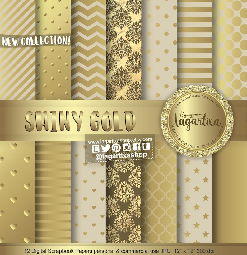 Gold Digital Paper Golden Background Glitter Stripes Gold Foil Gold ...