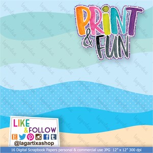Hawaiian Summer Beach Luau Digital Paper Tropical Patterns Backgrounds ...