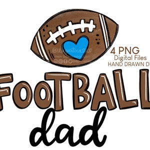 Football Mom Dad Sublimation Hand Drawn Digital Designs Heart Original ...