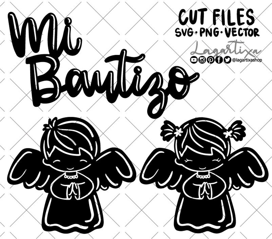 Baptism Angels Cut Files SVG Vector Boy Girl Floral Cross Holy Spirit ...