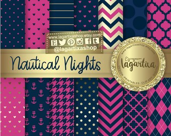 Navy and Hot Pink | Etsy
