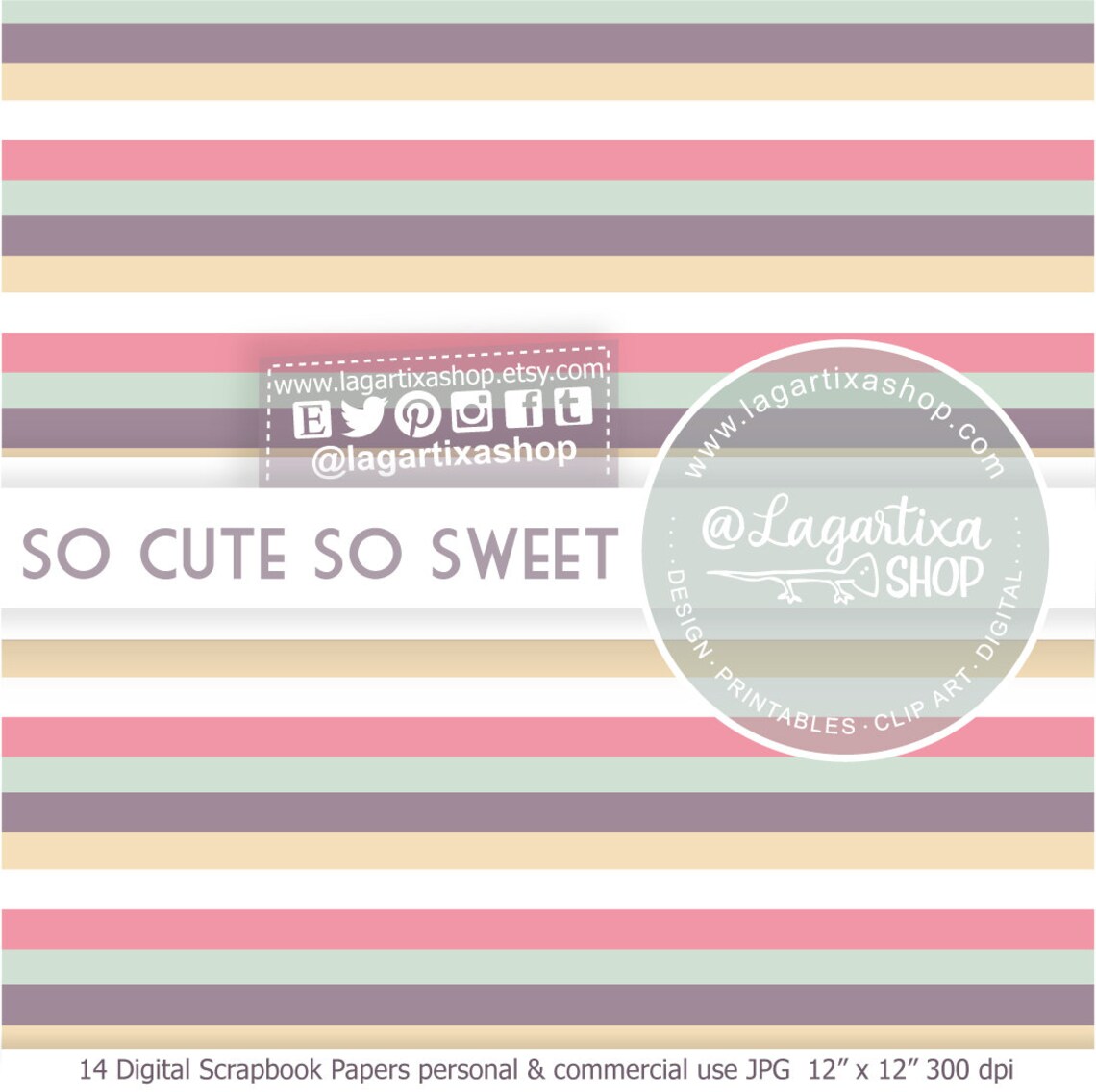 Mint Pink Purple Patterns Digital Paper Cute Colors Pastel - Etsy