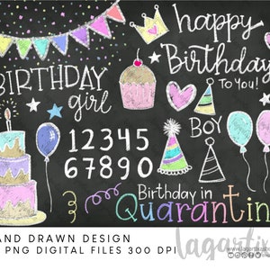Birthday Chalk Effect PNG Clipart Chalk Overlays Birthday Party Cake ...