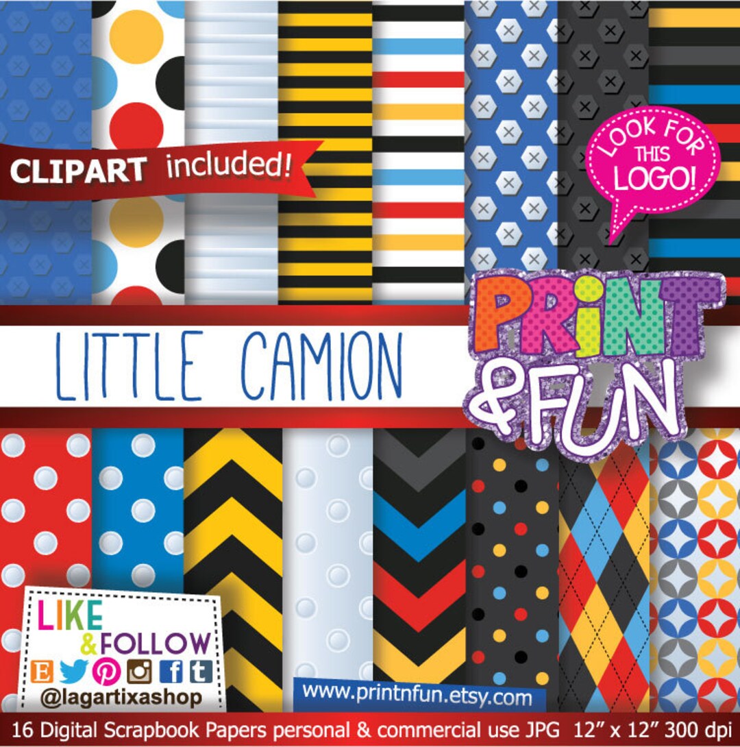 Construction Digital Paper Street Roadway Yellow Black Red Blue Tools ...