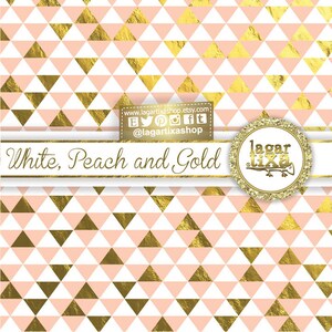 Gold Pale Pink, Peach, Vintage Rose, Digital Paper Background Chevron ...