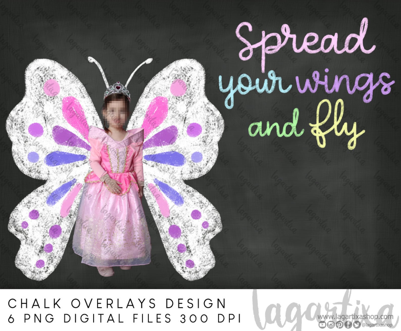 Alas de Mariposas Tiza Overlays de Gises para Fotografías - Etsy México