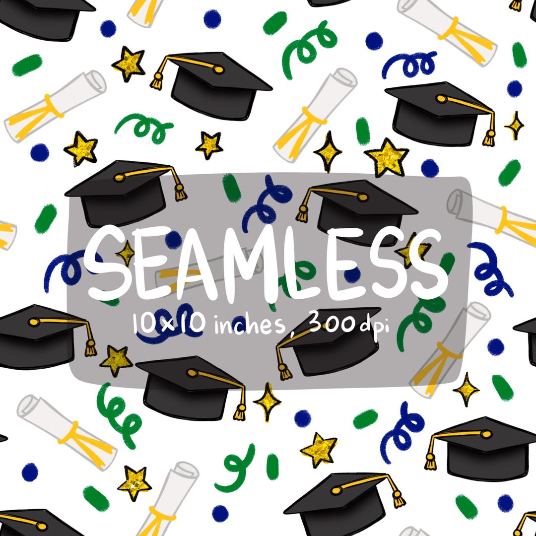Graduation Seamless Patterns | Digital Paper Blue Green | Gold Glitter ...