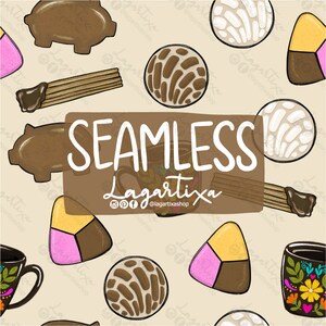 Pan Dulce Seamless Pattern | Mexican Bread Design | Conchas Marranito ...
