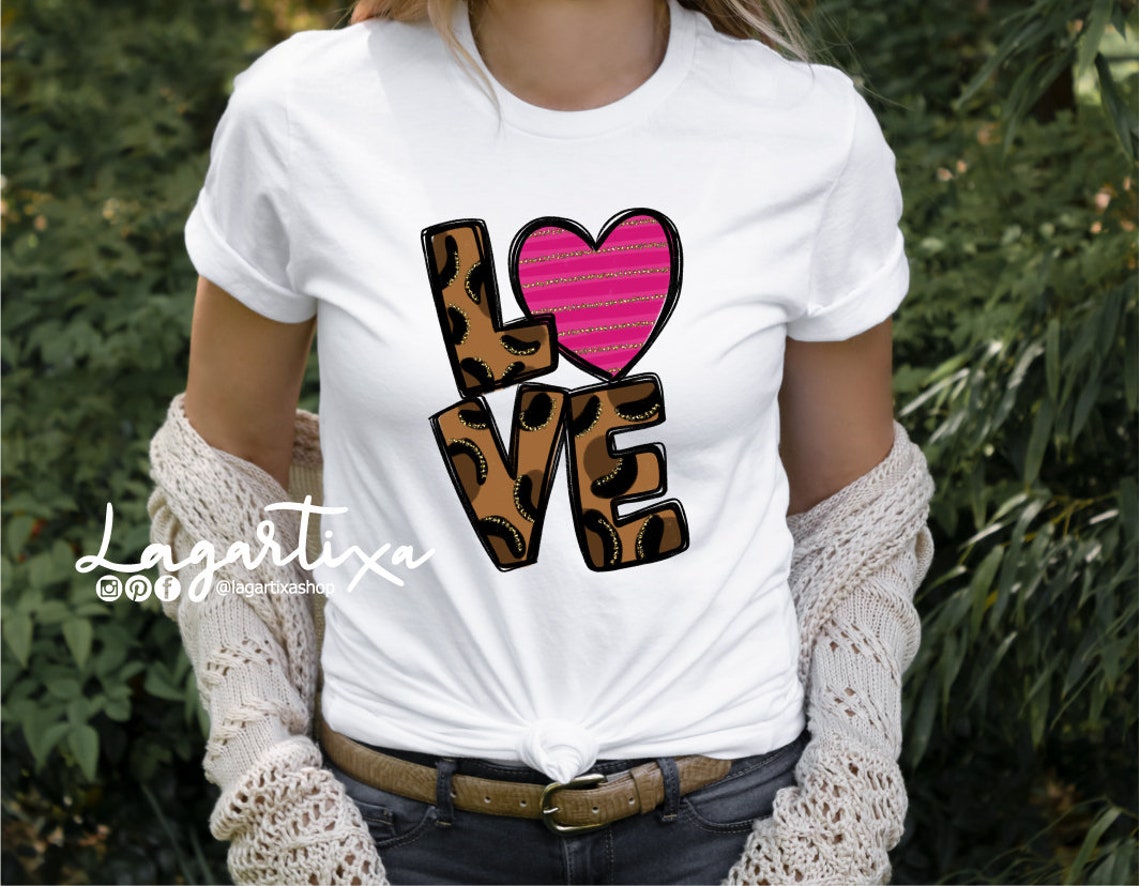 Valentine PNG Digital Download | Cheetah Love Hearts Doodles ...