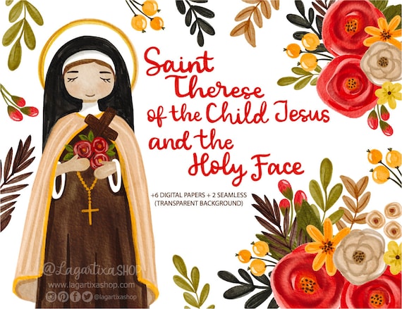 Saint Therese of the Child Jesus and the Holy Face Watercolor - Etsy
