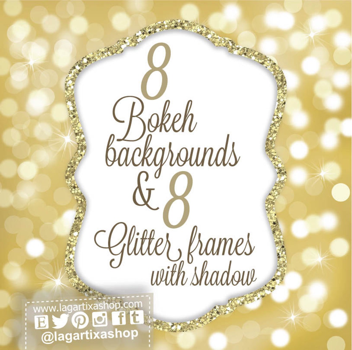 Gold Digital Paper Bokeh Patterns Backgrounds & Glitter Frames - Etsy